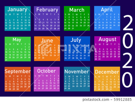 Calendar for 2020 vector illustration - Stock Illustration [59912885 ...