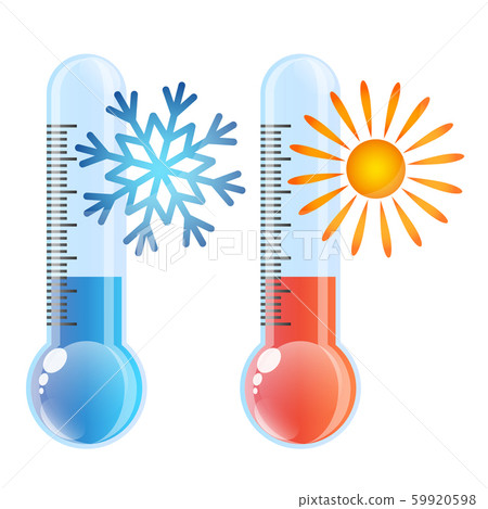 Thermometer sun and snowflake - Stock Illustration [59920598] - PIXTA