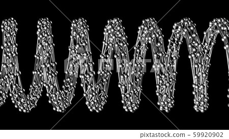 Abstract Grayscale DNA Spiral Side View - 3D... - Stock Illustration ...