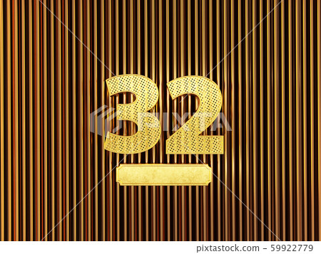 number 32 (number thirty-two) with small holes - Stock Illustration ...