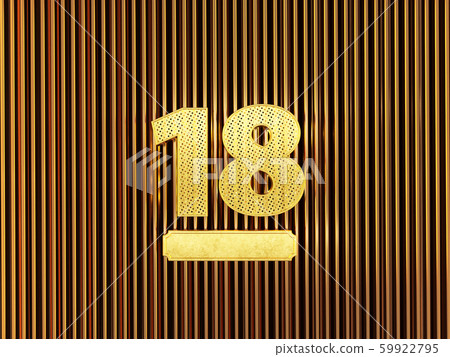 number 18 (number eighteen) with small holes - Stock Illustration ...