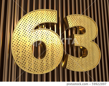 number 63 (number sixty-three) with small holes - Stock Illustration ...