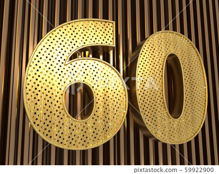 number 60 (number sixty) with small holes - Stock Illustration ...