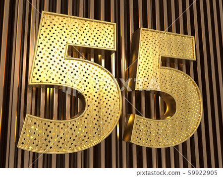 number 55 (number fifty-five) with small holes - Stock Illustration ...