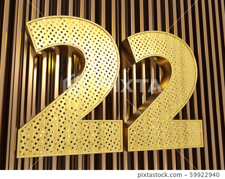 number 22 (number twenty-two) with small holes - Stock Illustration ...