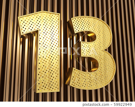 number 13 (number thirteen) with small holes - Stock Illustration ...