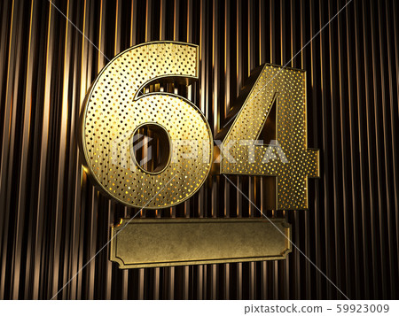number 64 (number sixty-four) with small holes - Stock Illustration ...
