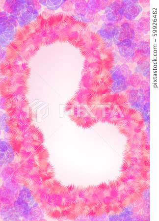 Fluffy heart shape, frame - Stock Illustration [59926482] - PIXTA
