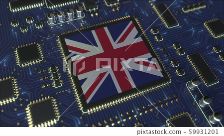 Flag of the United Kingdom on the chipset.... - Stock Illustration ...