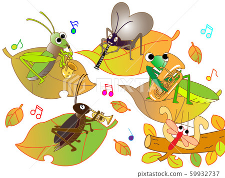 Insect concert in autumn - Stock Illustration [59932737] - PIXTA