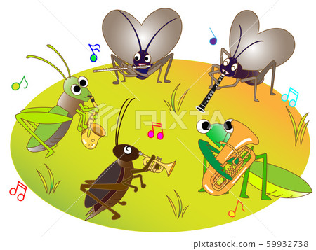 Insect concert in autumn - Stock Illustration [59932738] - PIXTA