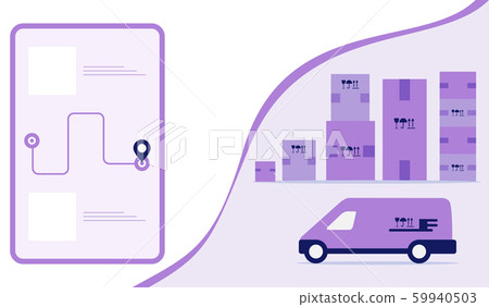 Order goods online Warehouse delivery Online store - Stock Illustration ...