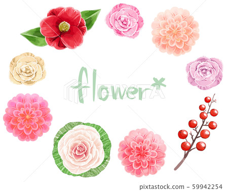 Watercolor hand drawn flower parts - Stock Illustration [59942254] - PIXTA