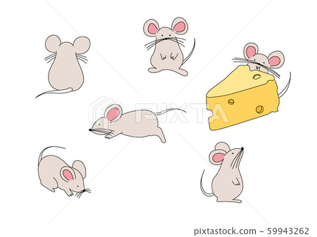 Various poses of mice - Stock Illustration [59943262] - PIXTA