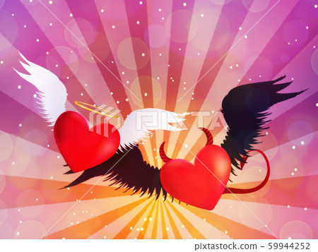 Good and evil hearts background - Stock Illustration [59944252] - PIXTA