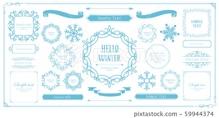 Winter frame design Christmas snowflakes... - Stock Illustration ...
