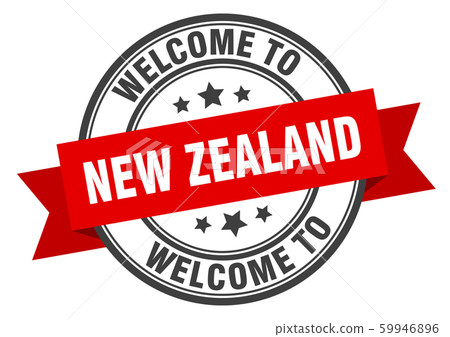 New Zealand stamp. welcome to New Zealand red sign - Stock Illustration ...