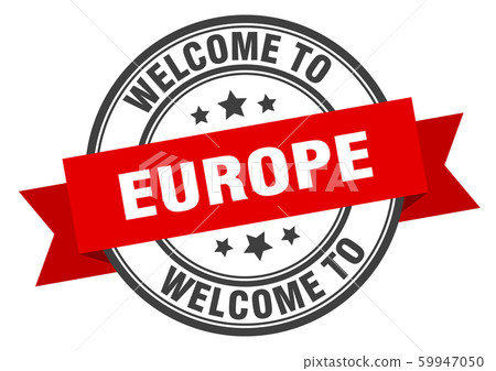 europe stamp. welcome to europe red sign - Stock Illustration [59947050 ...