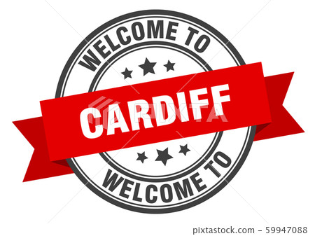Cardiff stamp. welcome to Cardiff red sign - Stock Illustration ...