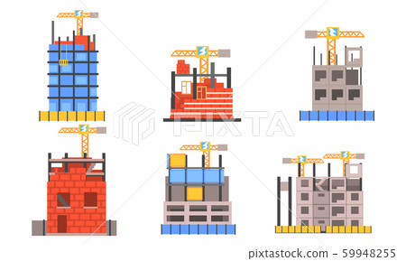 Set Of Icons With Building Activity And Working... - Stock Illustration ...