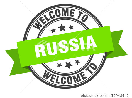 Russia stamp. welcome to Russia green sign - Stock Illustration ...
