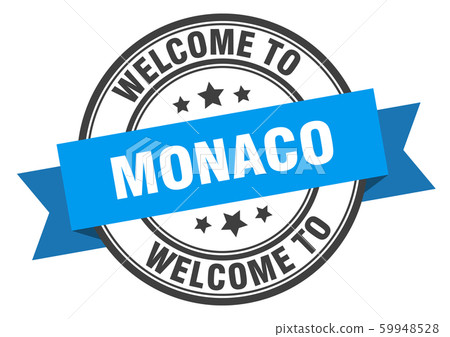 Monaco stamp. welcome to Monaco blue sign - Stock Illustration ...