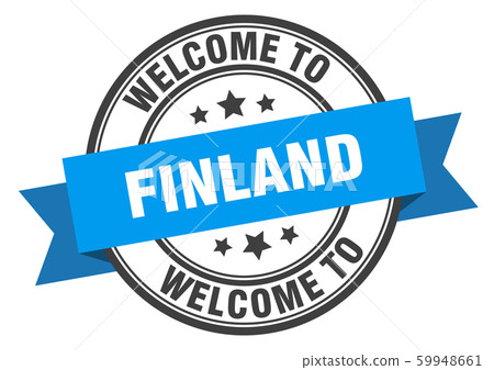 Finland stamp. welcome to Finland blue sign - Stock Illustration ...