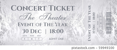 Silver ticket vector template for reward card... - Stock Illustration ...