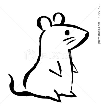 Doodle style rat with brush - Stock Illustration [59951529] - PIXTA