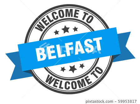 Belfast stamp. welcome to Belfast blue sign - Stock Illustration ...