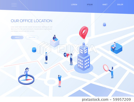 Our office location - modern colorful isometric... - Stock Illustration ...