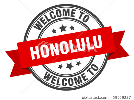 Honolulu stamp. welcome to Honolulu red sign - Stock Illustration ...