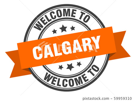 Calgary stamp. welcome to Calgary orange sign - Stock Illustration ...