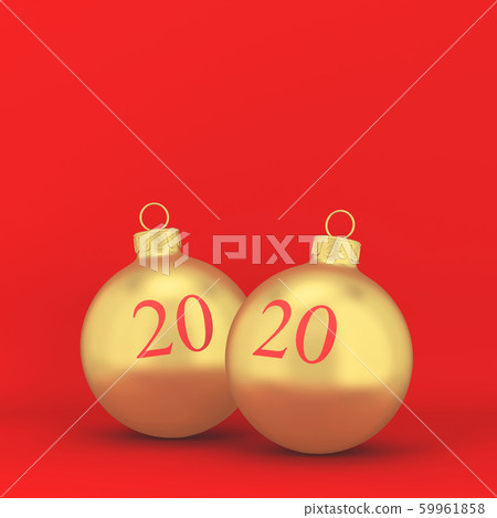 Two christmas balls with sign 2020 on them. New - Stock Illustration ...
