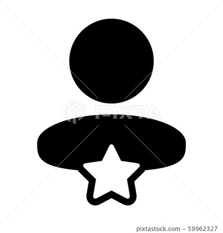 Score icon vector with star male user person - Stock Illustration ...