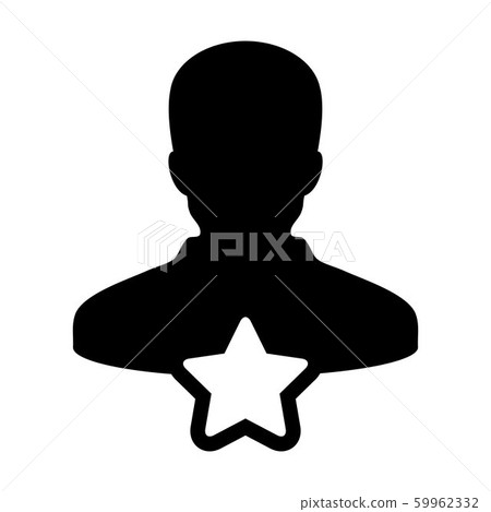 Celebrity icon vector with star male user person - Stock Illustration ...