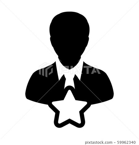 Success icon vector with star male user person - Stock Illustration ...