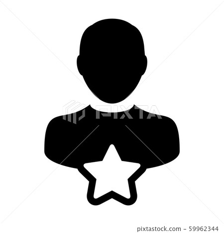 Score icon vector with star male user person - Stock Illustration ...