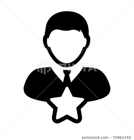 Favorite icon vector with star male user person - Stock Illustration ...