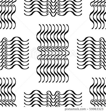 Wave seamless vector pattern or monochrome modern-插圖素材 [59963323] - PIXTA圖庫