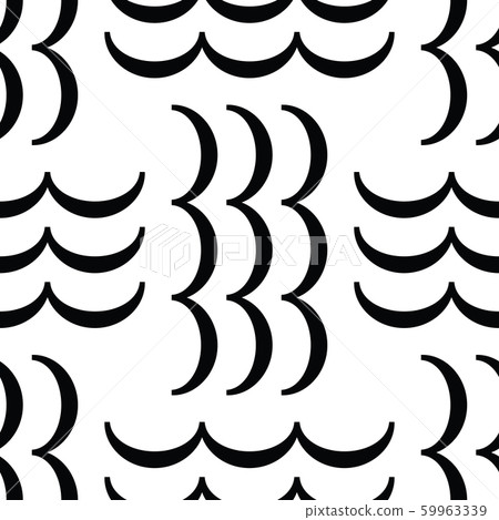 Wave seamless vector pattern or monochrome modern - Stock Illustration [59963339] - PIXTA