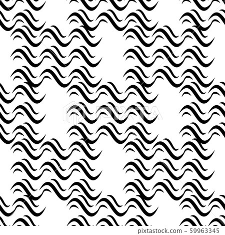 Wave seamless vector pattern or monochrome modern - Stock Illustration [59963345] - PIXTA