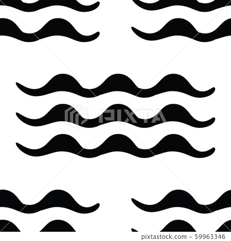 Wave seamless vector pattern or monochrome modern - Stock Illustration [59963346] - PIXTA