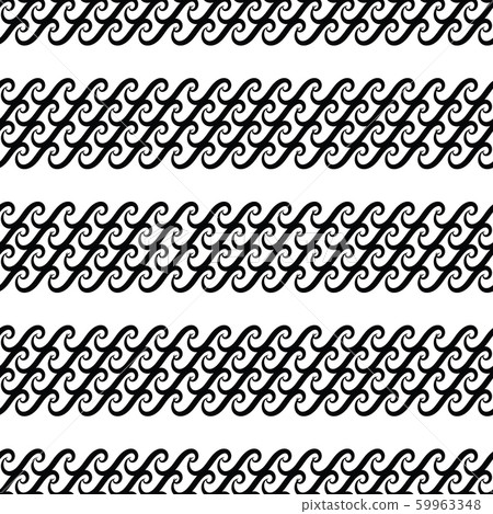 Wave seamless vector pattern or monochrome modern-插圖素材 [59963348] - PIXTA圖庫