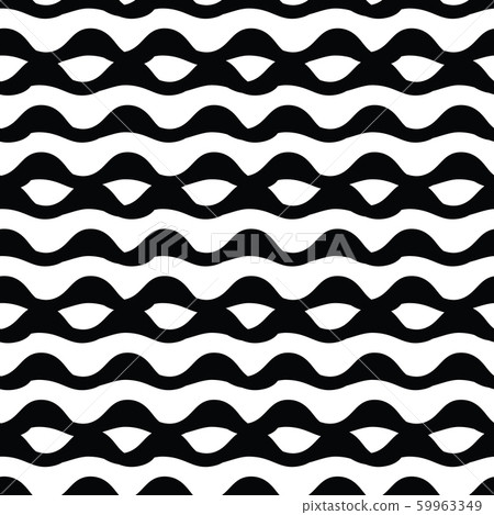 Wave seamless vector pattern or monochrome modern - Stock Illustration [59963349] - PIXTA