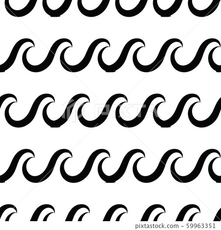 Wave seamless vector pattern or monochrome modern - Stock Illustration [59963351] - PIXTA