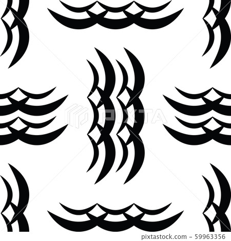 Wave seamless vector pattern or monochrome modern - Stock Illustration ...