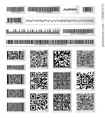 Barcode and QR Code Collection with a Random Set - Stock Illustration ...