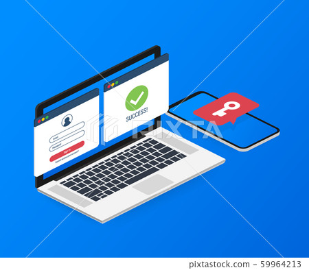 Duo authentication concept banner with text... - Stock Illustration ...
