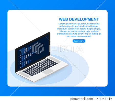 Programming, web development concept. Code on... - Stock Illustration ...